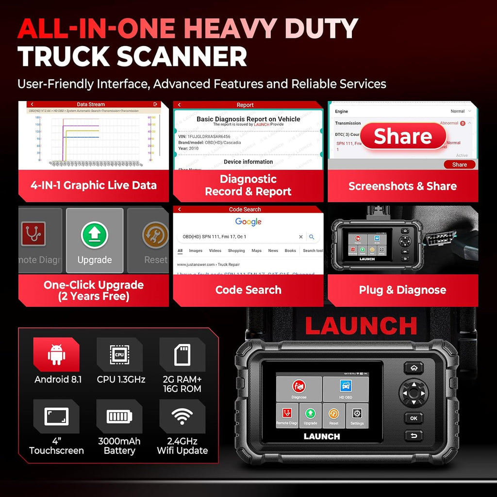 Launch CRP129 HD Heavy Duty Truck Scanner – Launch X431 UK Store